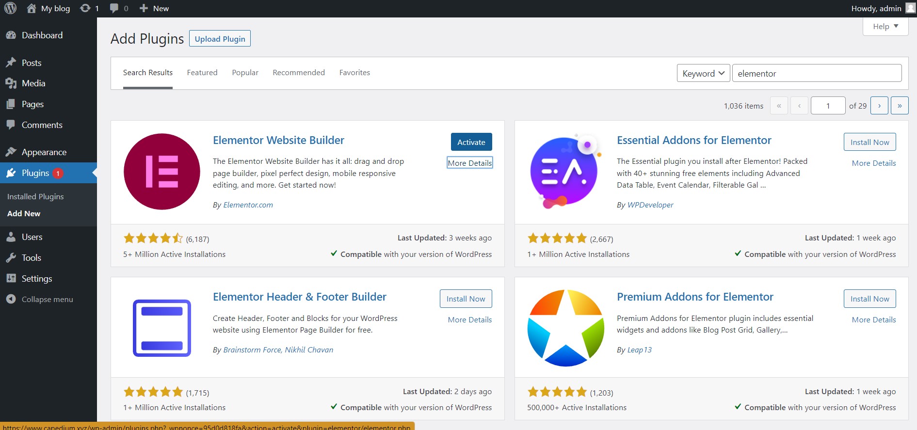 วิธีติดตั้ง Elementor - HOSTNEVERDIE