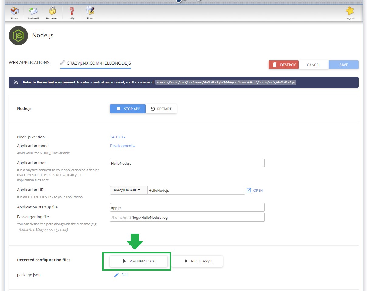 นำแอพพลิเคชั่นขึ้นใช้งานจริงบน DirectAdmin (Deployment) - HOSTNEVERDIE