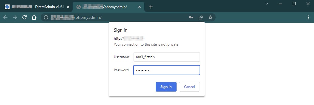 สร้างฐานข้อมูล MariaDB บน DirectAdmin - HOSTNEVERDIE